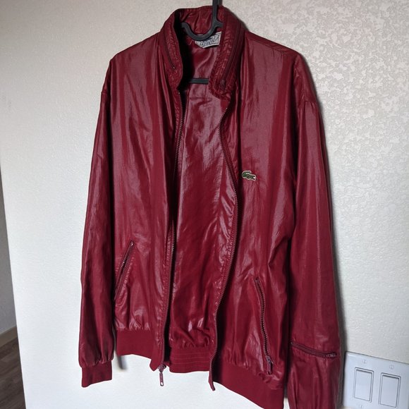 Lacoste | Jackets & Coats | Vintage Izod Lacoste Dark Red Bomber Jacket ...
